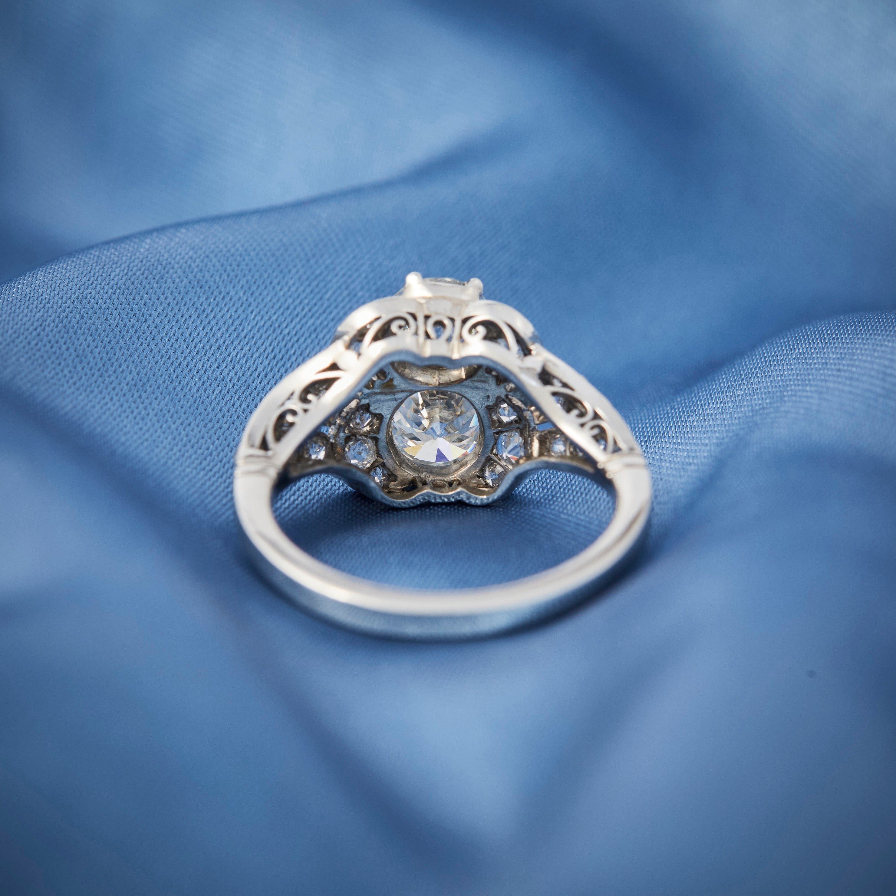 Art Deco Platinum Diamond Butterfly Bombe Ring – frenchjewelbox