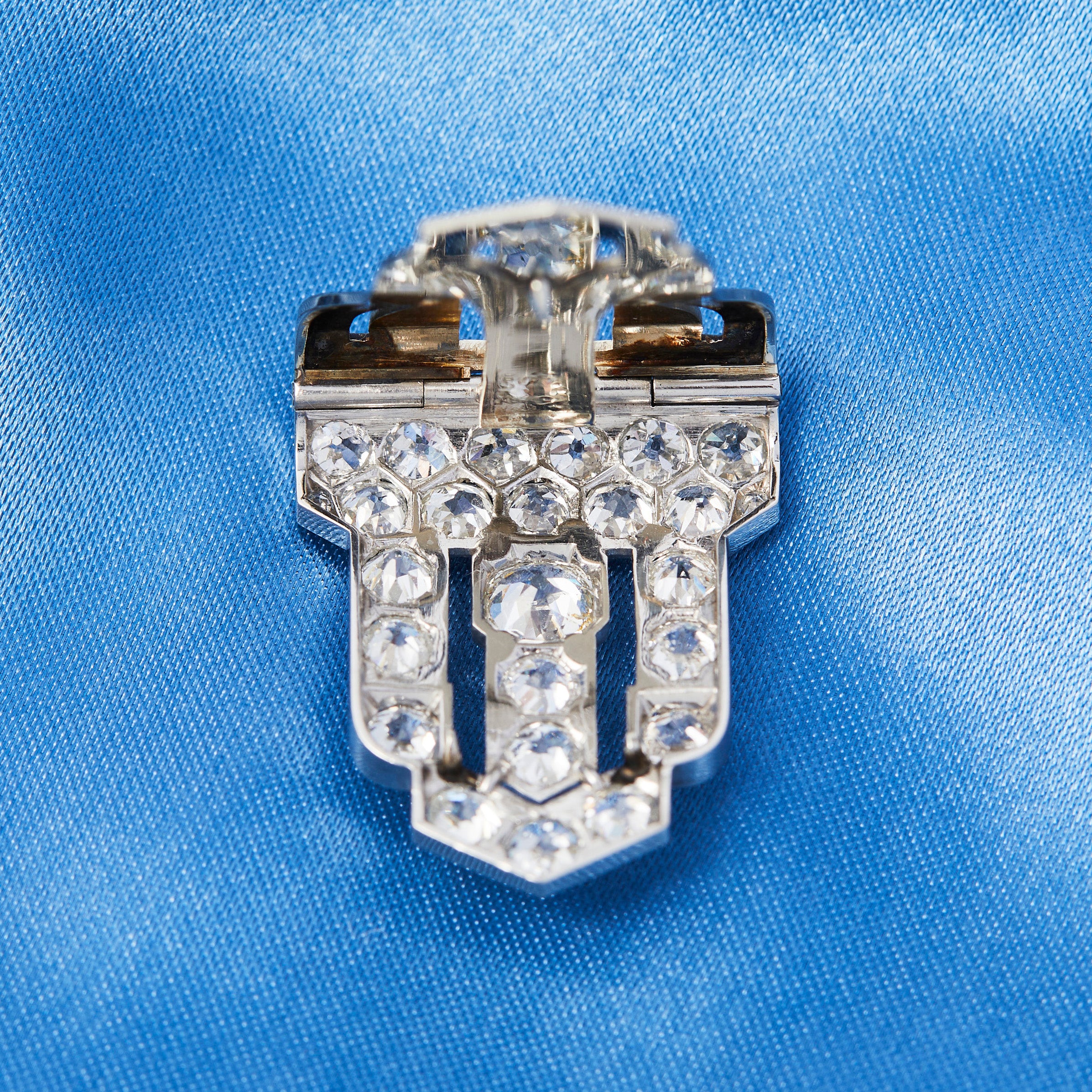 Art Deco Diamond & White Gold Dress Clip – frenchjewelbox