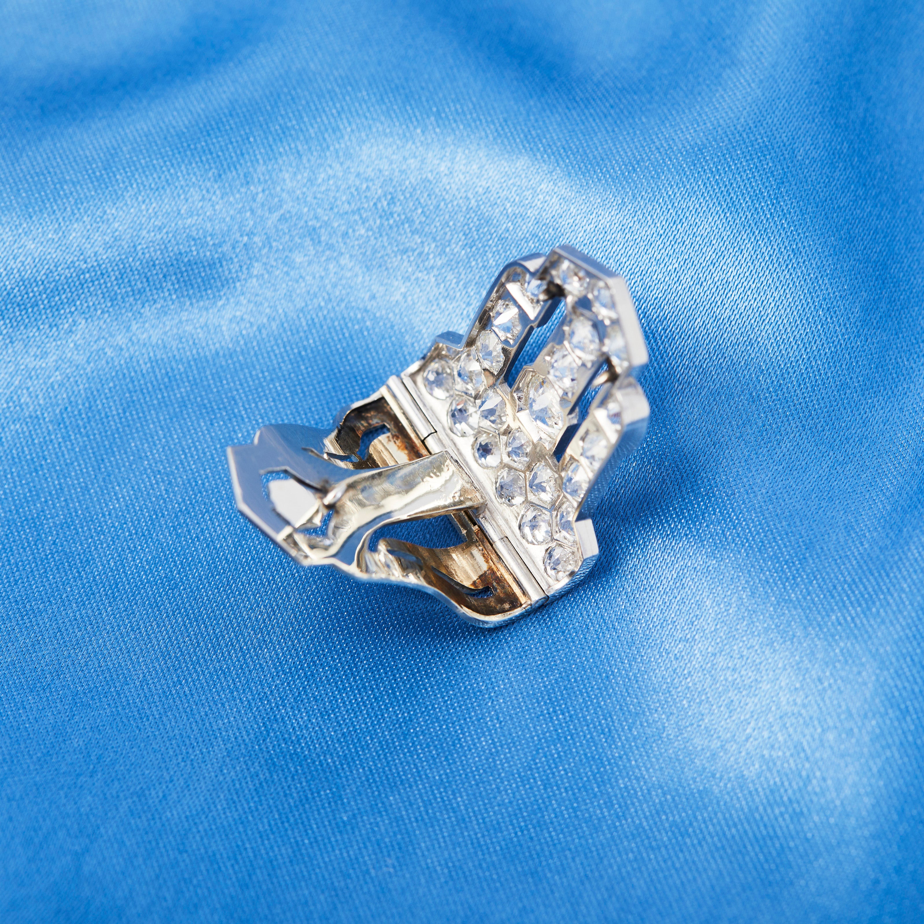 Art Deco Diamond & White Gold Dress Clip – frenchjewelbox