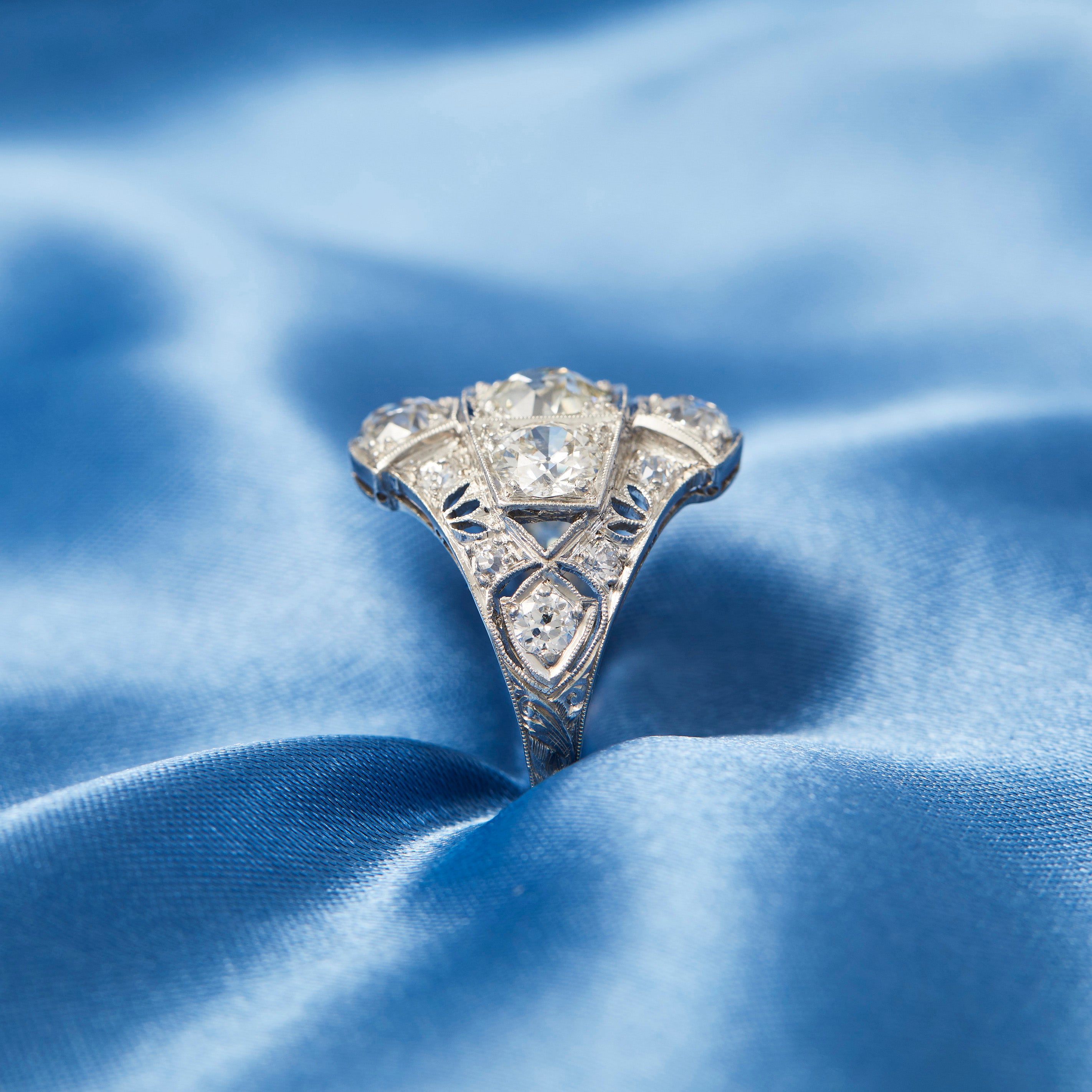 Edwardian Diamond Bombe Ring – frenchjewelbox